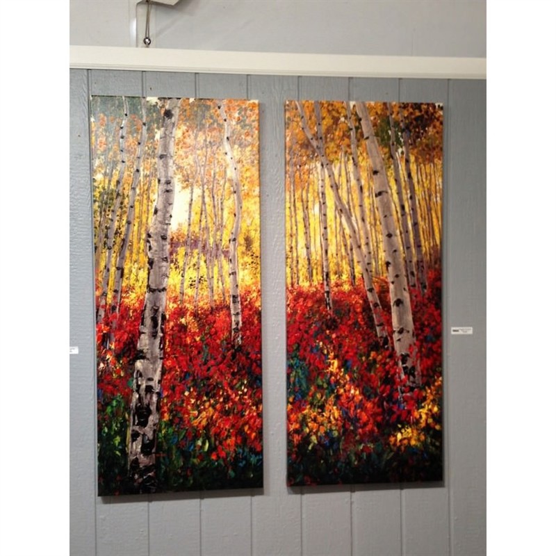 "Autumn Promise" by Jennifer Vranes - Hand Emebellished Diptych on ...