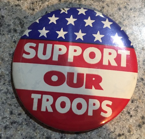Vintage Button Pinback Pin Support Our Troops Red White N Blue Free Ship USA | eBay