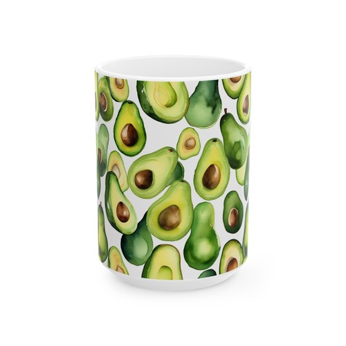 Watercolor Avocado Ceramic Coffee Mug, (11oz, 15oz) | eBay