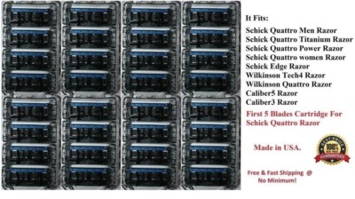 5 Blade Razor Cartridge Refills 8 Refill Cartridges For Schick Quattro ...