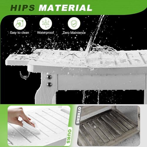 HIPS Shower Bench Seat, Shower Stool for Inside Shower, Bathroom Bench ...