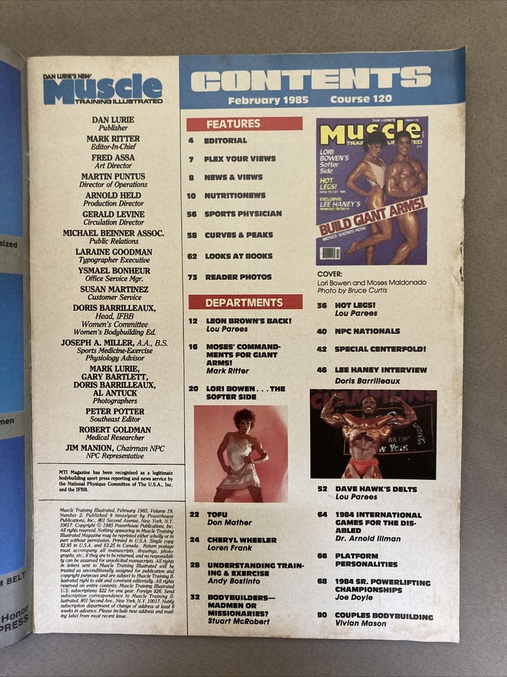 Muscle Training Illustrated Magazine / Lori Bowen + Moses Maldonado ...