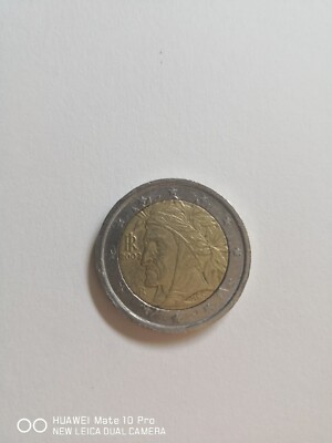 2002 Italian 2 Euro coin, limited edition rare, Dante Alighieri, good ...