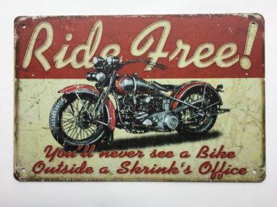Ride Free Antique Replica Distressed Motercycle Tin Sign | eBay
