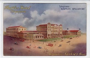 RAFFLES HOTEL, SINGAPORE: Poster type advertising postcard (C18253) | eBay
