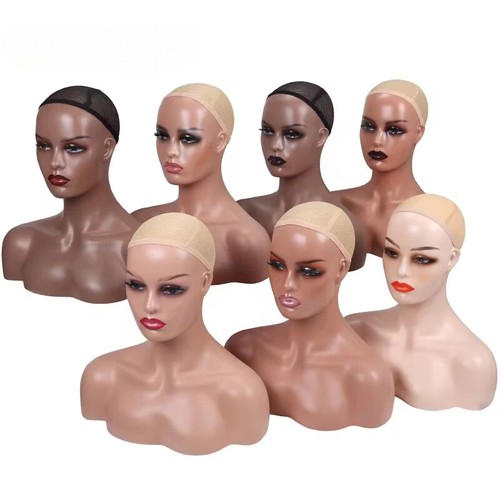 4Pcs/Box Female Realistic Mannequin Head With Shoulder for Wig Hat ...