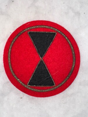 7th Infantry Division Bullion Patch – Hourglass Design – Post-WWII ...