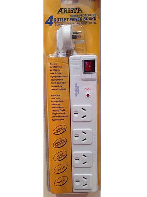 NEW 4 WAY SURGE PROTECTOR POWER BOARD - 4 OUTLETS WITH MASTER ON / OFF ...
