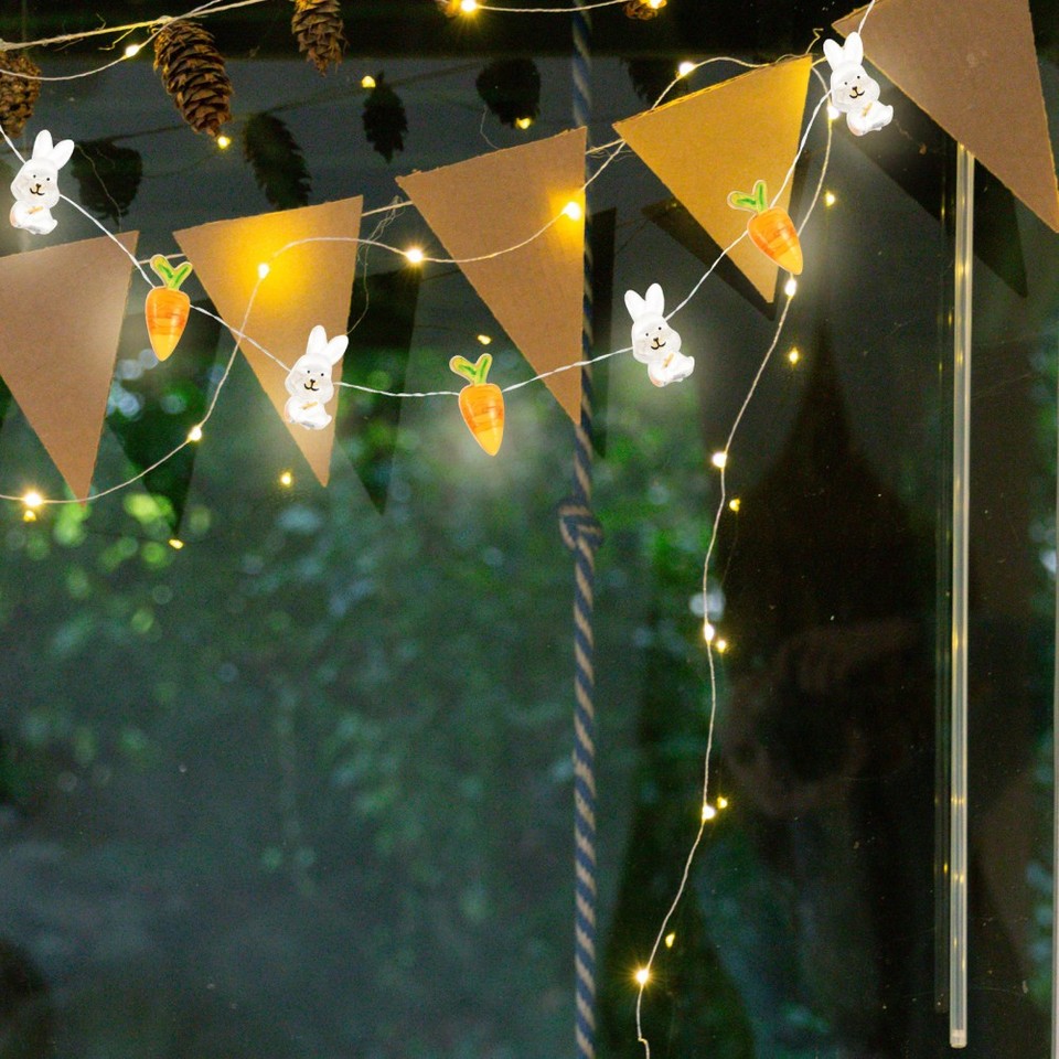 Battery String Lights Indoor Easter String Lights Carrot Bunny Battery ...