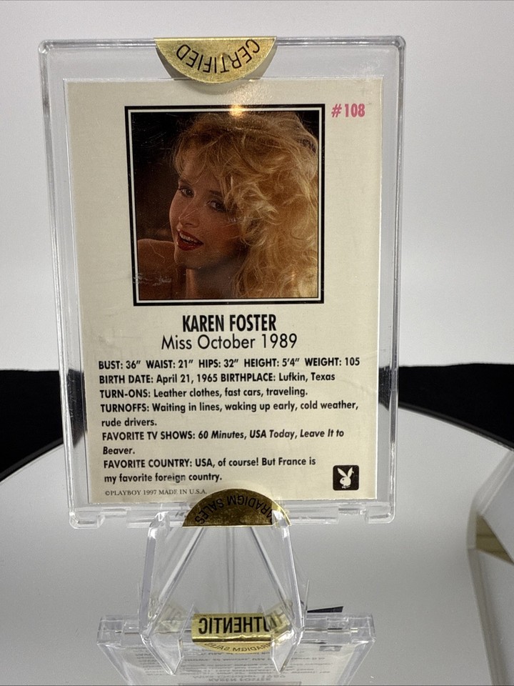 PLAYBOY CARD KAREN FOSTER AUTHENTIC SIGNATURE AUTOGRAPH OCTOBER 1989 /100 RARE | eBay