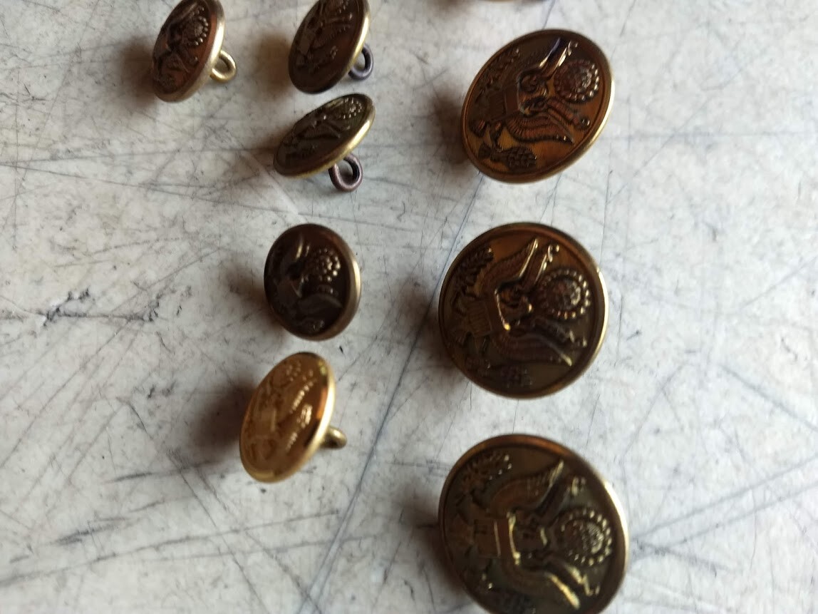 Military Eagle Button Scovill Mfg Co Waterbury 11 buttons | eBay