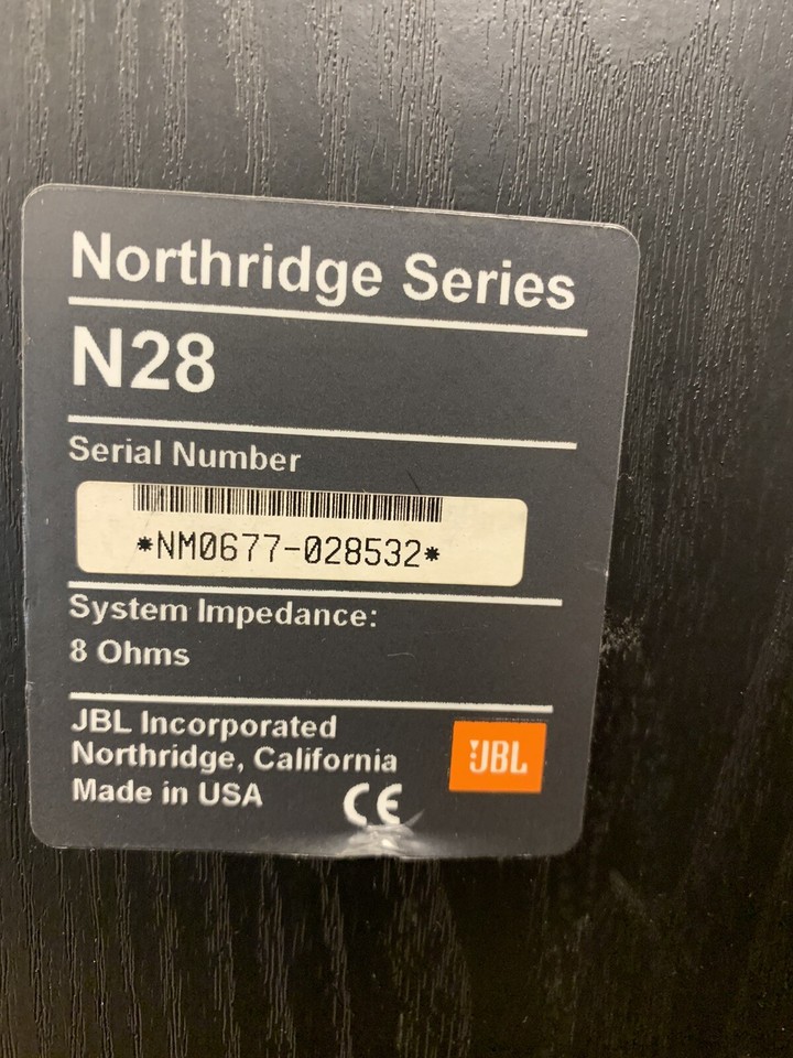 PAIR OFF JBL NORTHRIDGE SERIES N28 2-WAY STEREO SPEAKERS 150 WATT 8 ...