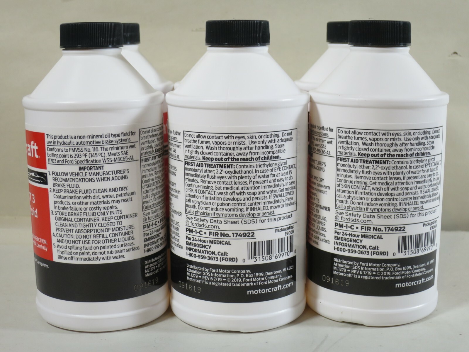 Motorcraft PM-1C Brake Fluid High Performance DOT 3 (12 oz) Case of 6 ...
