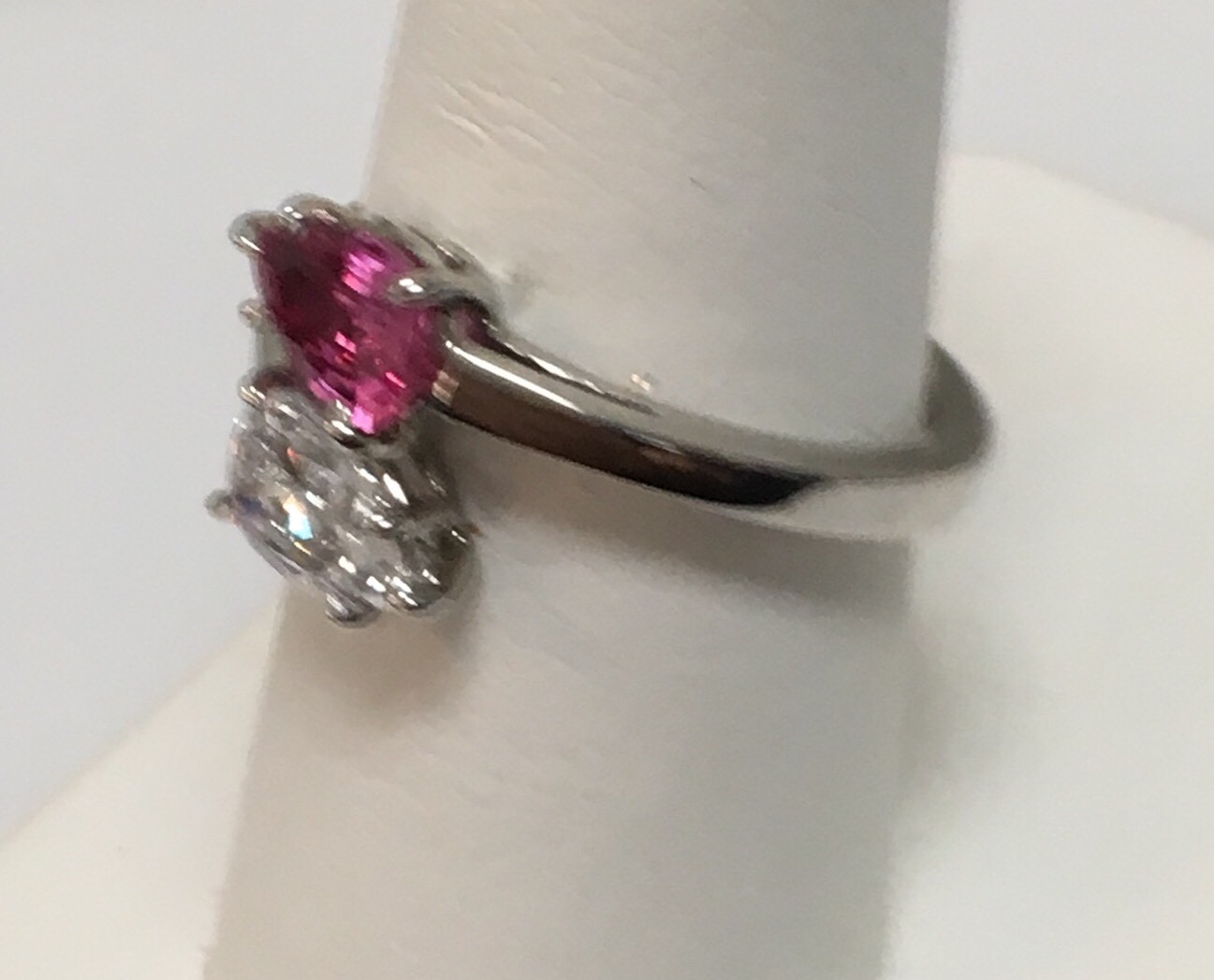 Pt Pink Sapphire & Diamond Bypass Ring PS Dia .85ct H/VS1 PS PSapph 1 ...
