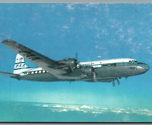 PAA Pan American World Airways "Super-6 Clipper" VTG Postcard -pb118s ...