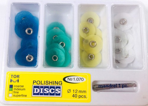 10 Boxes TOR Dental Polishing Discs Universal Kit Metal Bush 40pcs ...