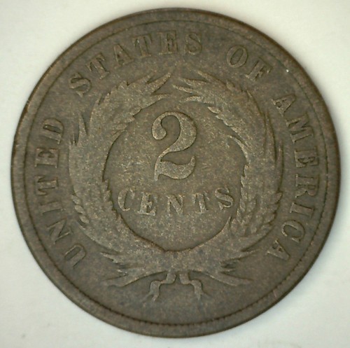 1867 2 Cents United States Type Coin Copper Two Cent CIRCULATED ...