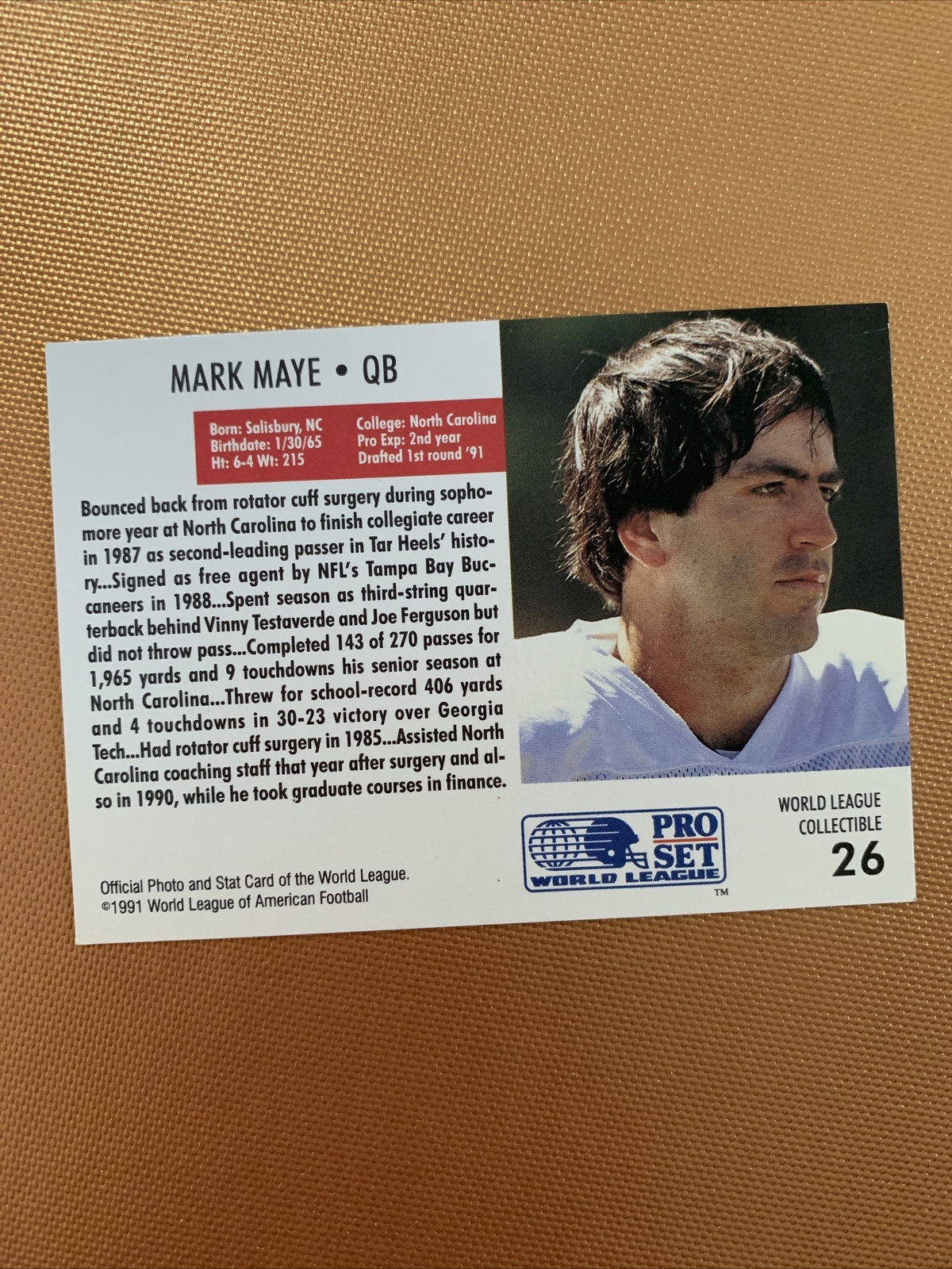 1991 Pro Set Mark Maye #26 Football Card | eBay