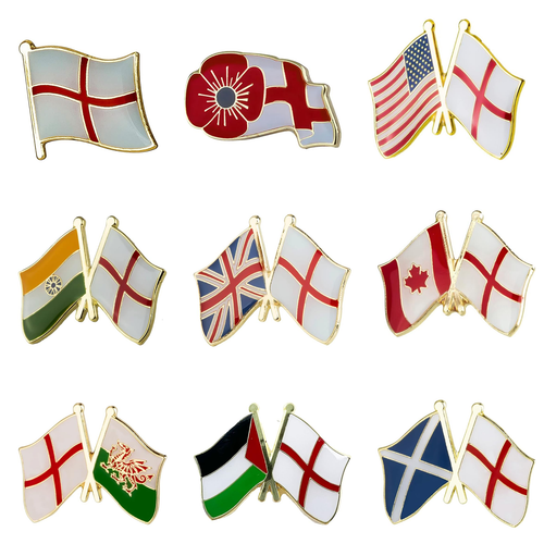 England St George Cross Flag Pin Badges | Friendship National Metal ...