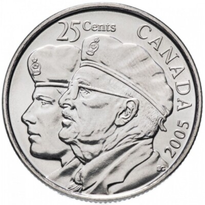2005 Canadian 25 Cents Quarter Coin Canada Year of the Veteran From RCM ...