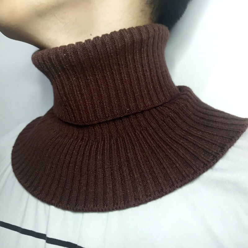 Men Women Knitted Scarves Fake Turtleneck Collar Winter Warm Soft Neck ...