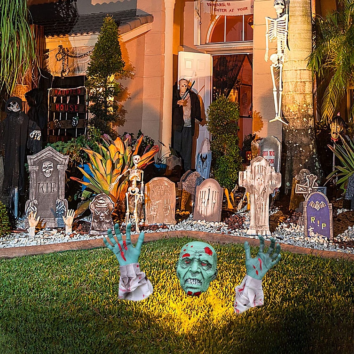 Diy Outdoor Halloween Decorations Zombie 10" X 25" Clawing Zombie