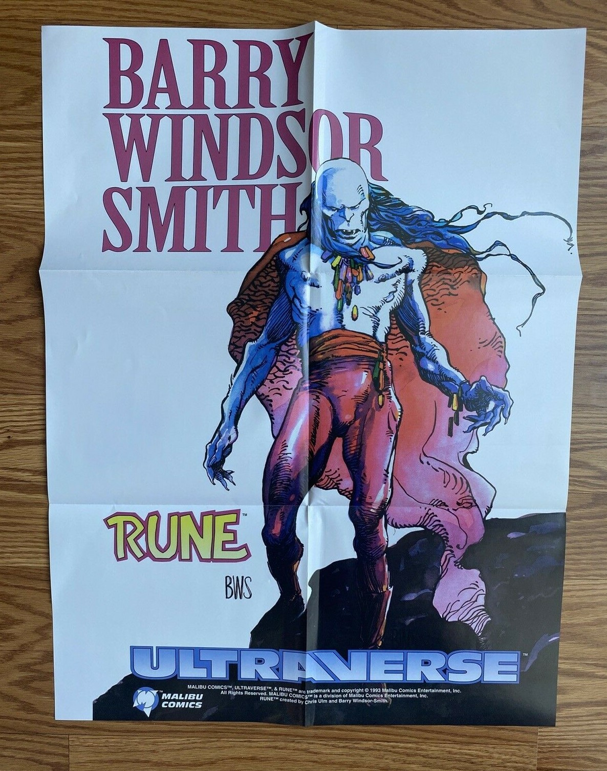 Rune Barry Windsor Smith Poster Malibu Comics 18 x24 Ultraverse VTG ...