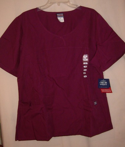Cherokee Workwear - Women size XL Scrub Top - Wine Style 4746 | eBay