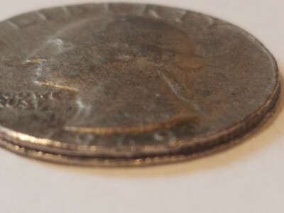 1969 Split Edge "Sandwich" Washington Quarter US Error Coin Recessed ...