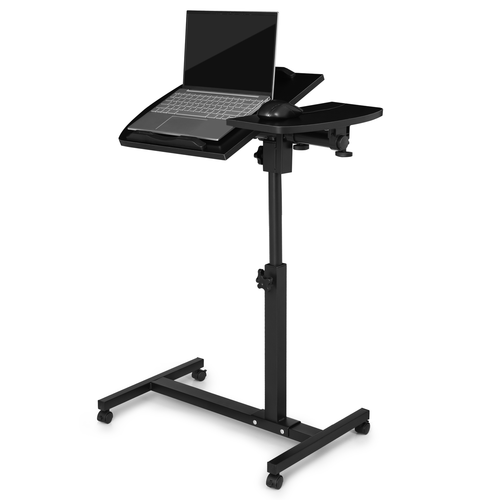 Rolling Swivel Laptop Desk [ADJUSTABLE HEIGHT & ANGLE] Table Portable ...
