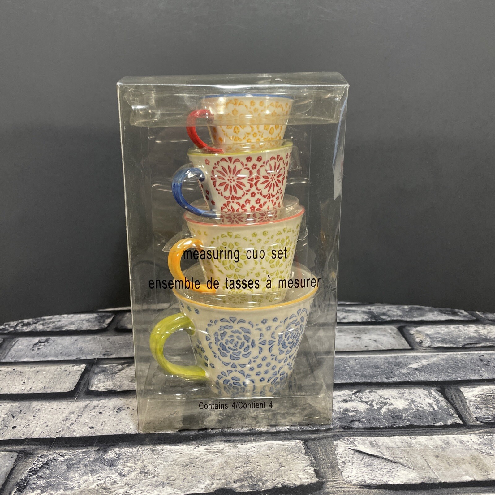 Pier 1 Imports Mug Shaped Measuring Cups Handpainted Mandala Medallion ...