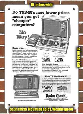 Metal Sign - 1979 Radio Shack TRS-80 and TRS-80 Model II- 10x14 inches ...