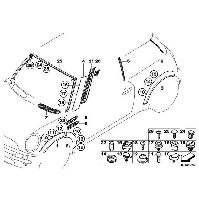 BMW Clip mit Dichtscheibe Natur 07147145753 for sale online | eBay