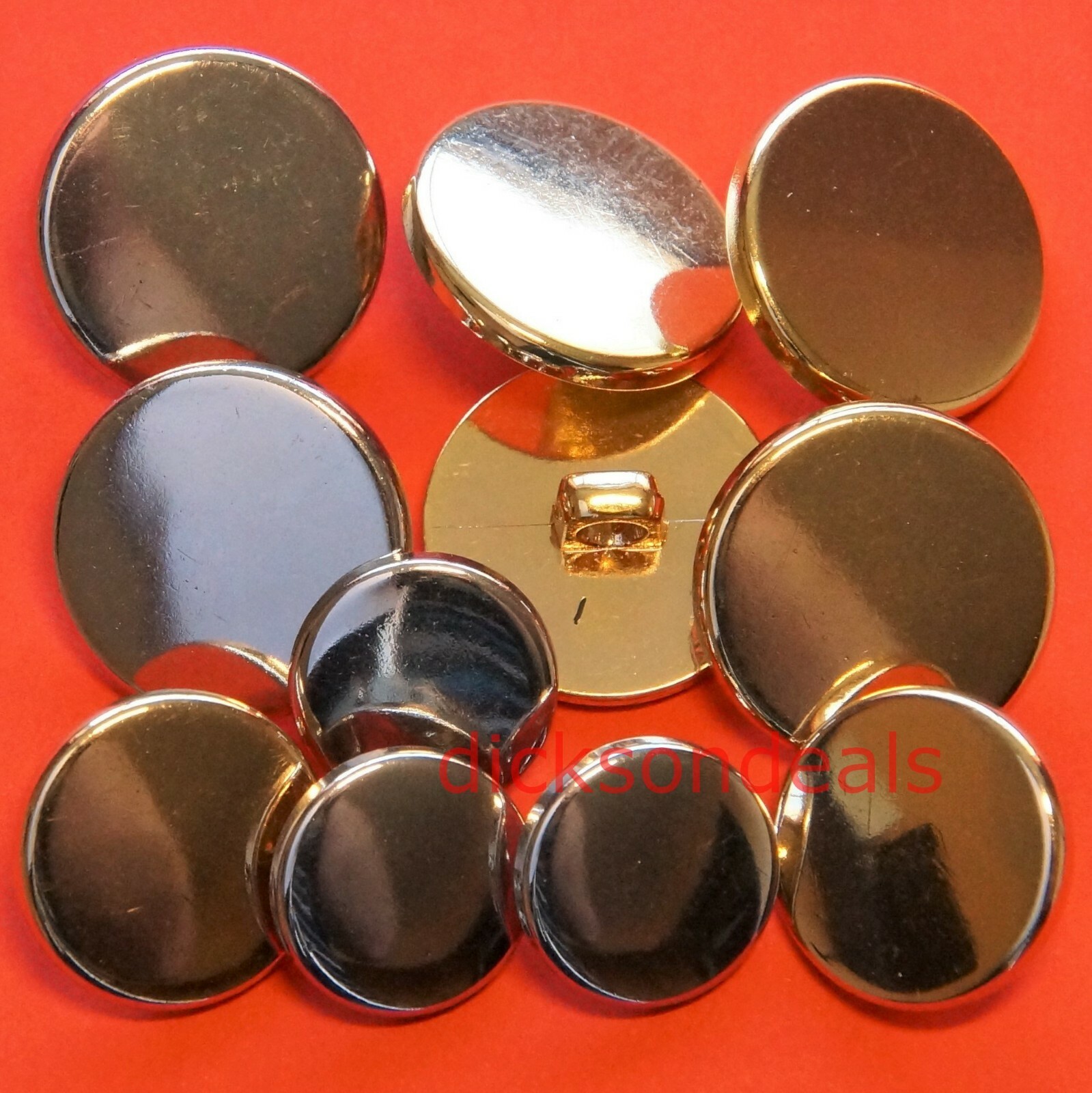 5 Blazer Buttons Jacket / Suit Gold or Silver Plastic 15mm 18mm or 20mm ...