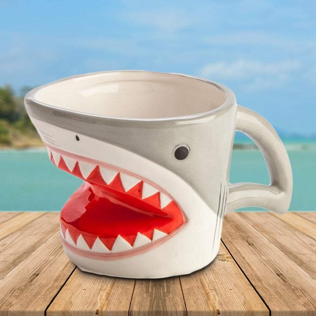Ng202 Shark Attack Ceramic Themed Shaped 3d Handle Coffee Tea Mug ...