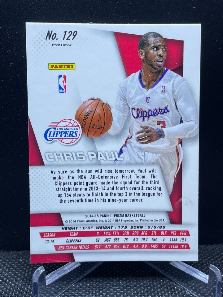 2014-15 Panini Prizm - CHRIS PAUL - Yellow Red Mosaic Prizm #129 | eBay