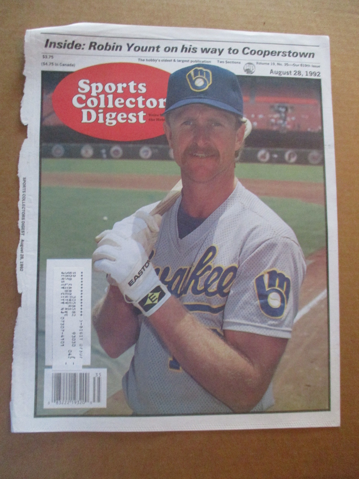 ROBIN YOUNT BREWERS SCD COVER NEWSPAPER SPORTS COLLECTORS DIGEST 8/28 ...