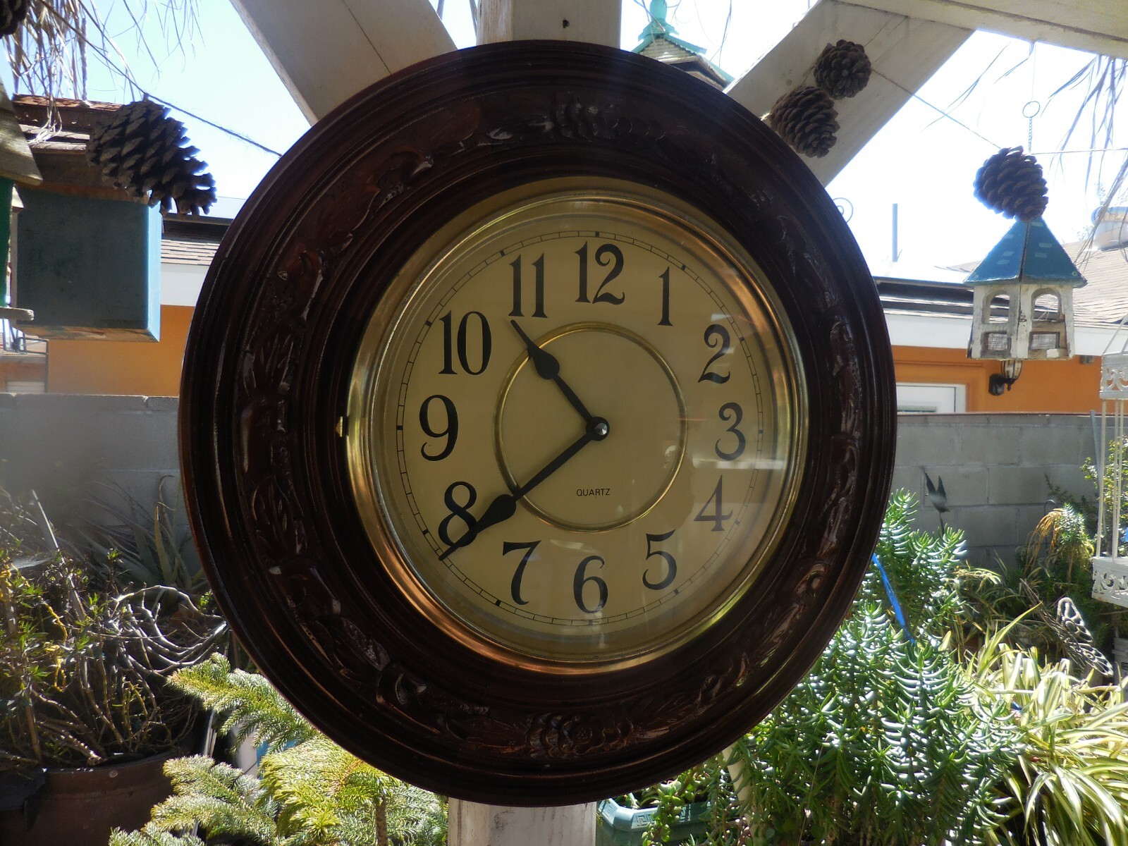 Vintage All Solid Custom Carved 20.5" Diameter Wall Quartz Clock 20.5 ...