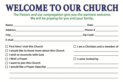 Free Printable Church Visitor Cards