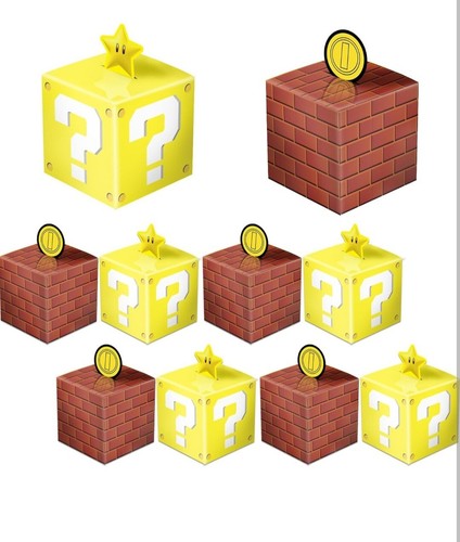 12 MARIO BROS Birthday party favor boxes gift treat boxes Mario party ...