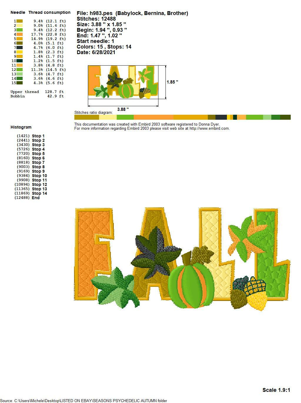 96 FALL SEASON AUTUMN EMBROIDERY MACHINE DESIGNS COLLECTION PES USB | eBay