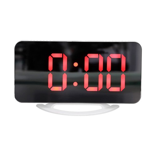 AUNMAS Digital Alarm Clock, 6 Inch Large Display Mirror LED Clock with ...