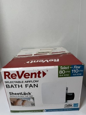 NEW ReVent 80-110 Adjustable CFM Ceiling/Wall Mount Bathroom/Bath ...