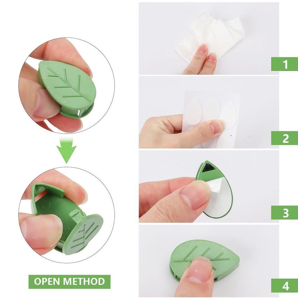 10/50PC Leaf Shape Plant Climbing Wall Clip Sticky Hook Vines Fixing ...