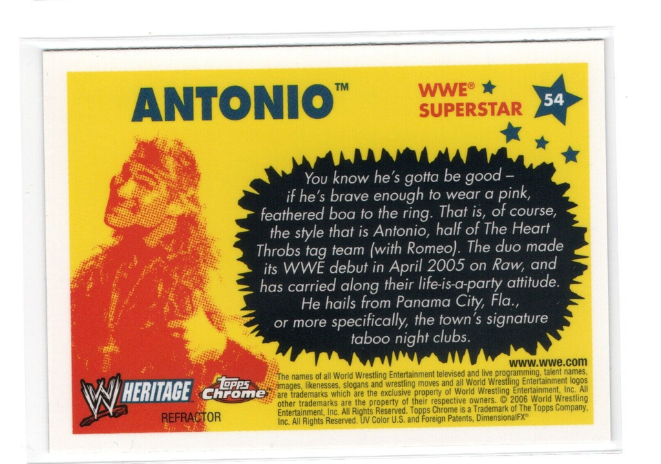 2006 Topps Chrome WWE Heritage Refractor Antonio #54 Heart Throbs WWF ...