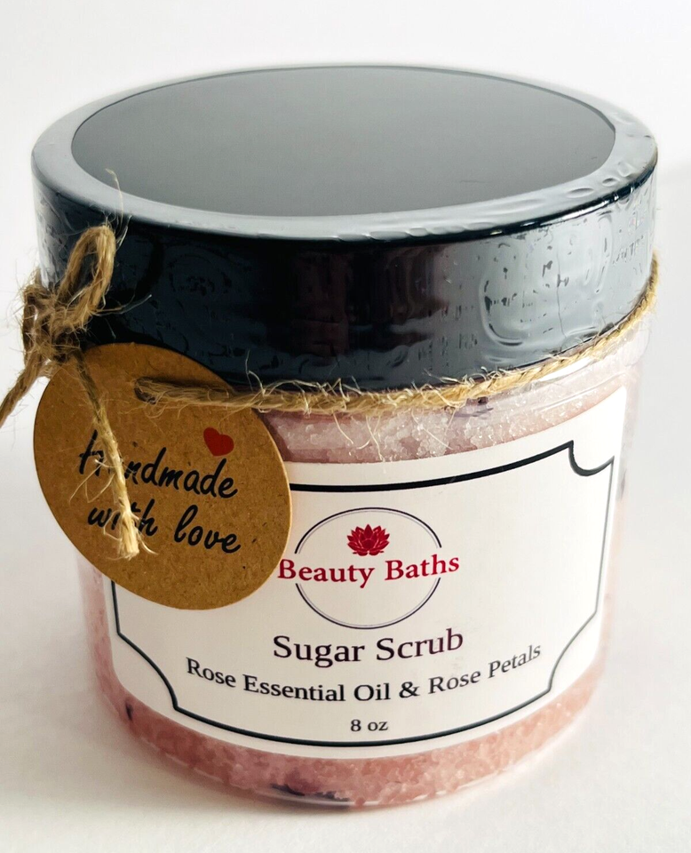 Rose Sugar Scrub & Rose Petals Body Scrub Handmade Gift for Her ...