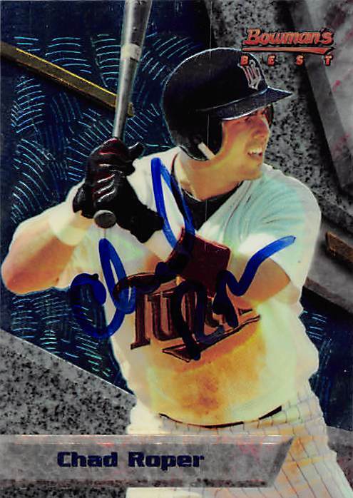 Chad Roper autographed baseball card (Twins) 1994 Bowmans Best #53 ...