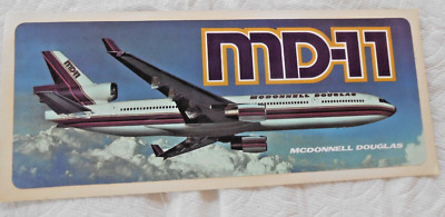 McDonnell Douglas MD-11 Aircraft Stickers Two Sided - Two 9" Stickers ...