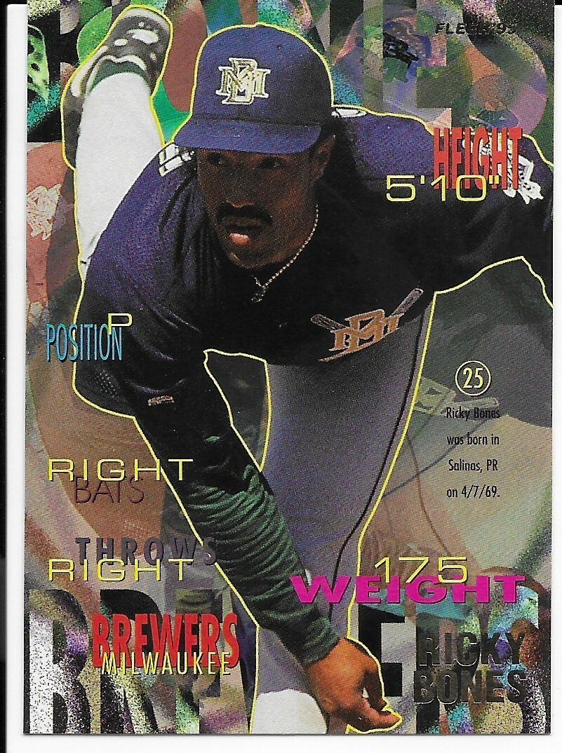 1995 Fleer Milwaukee Brewers Baseball Card #174 Ricky Bones | eBay