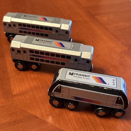 3 Munipals New Jersey Transit Trains -ALP-46 & 2 Multi-Level Passenger ...